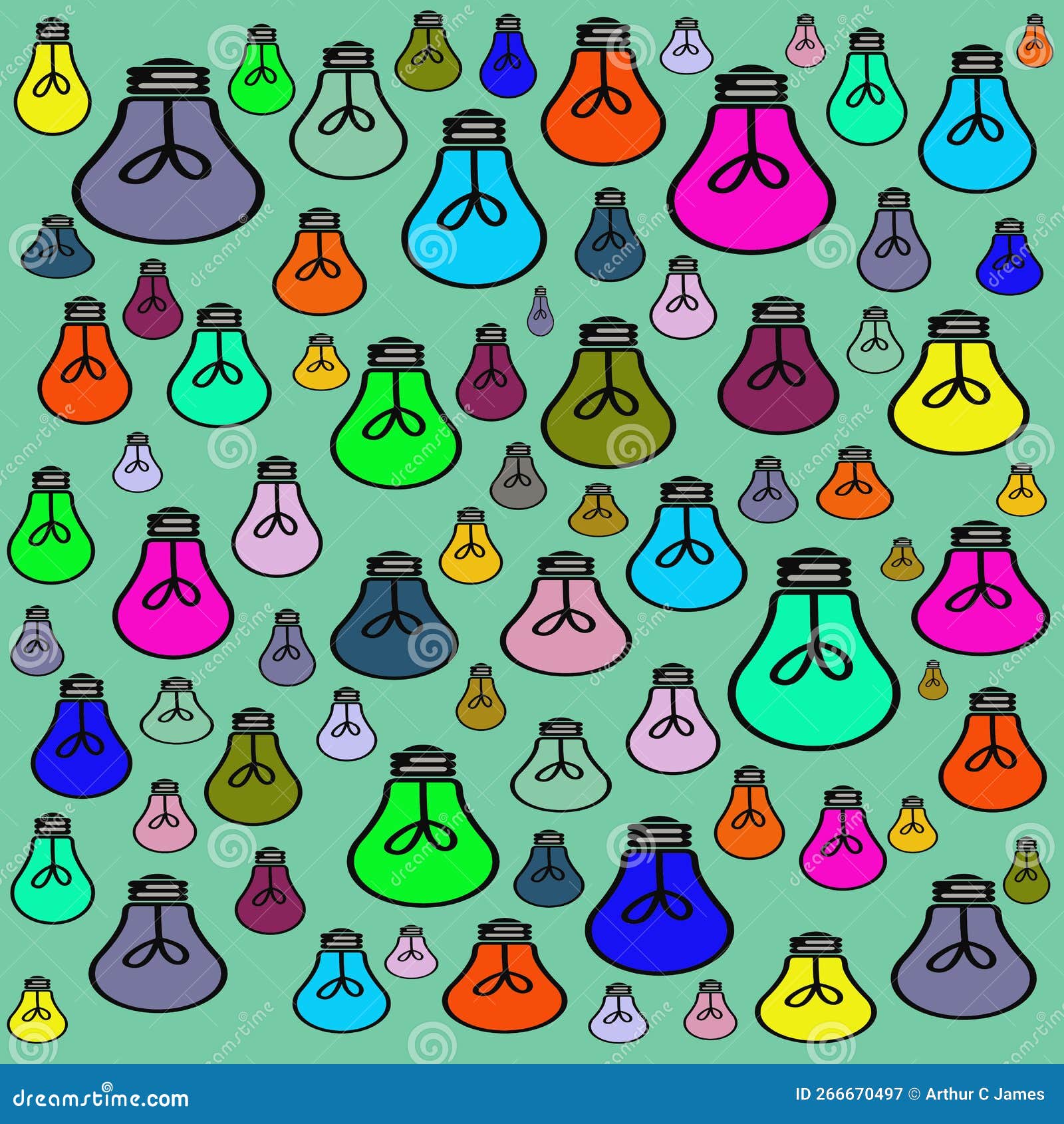 Abstract and Contemporary Digital Art Light Bulb Pattern Design Stock ...