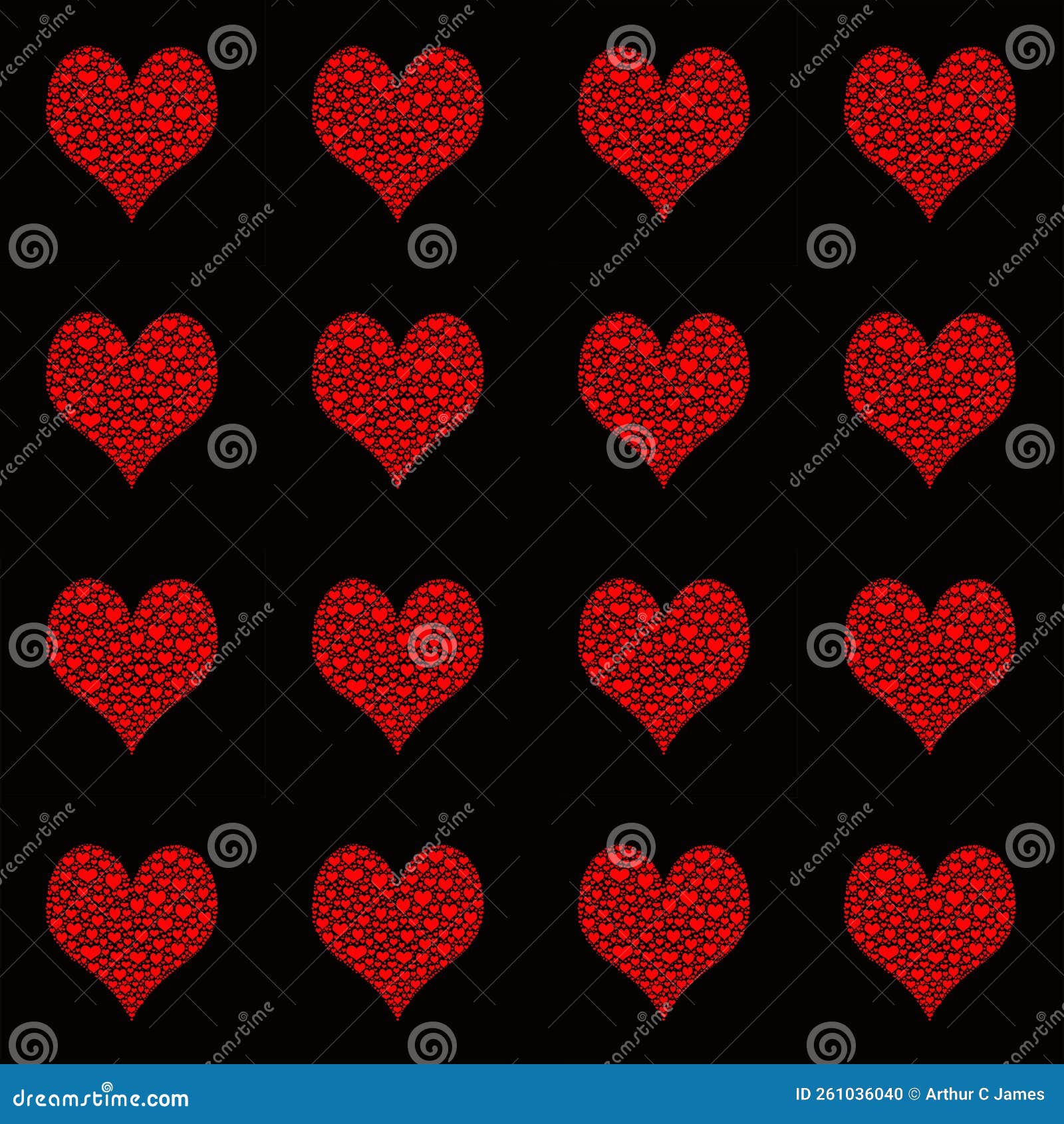 Abstract and Contemporary Digital Art Love Heart Pattern Design Stock ...