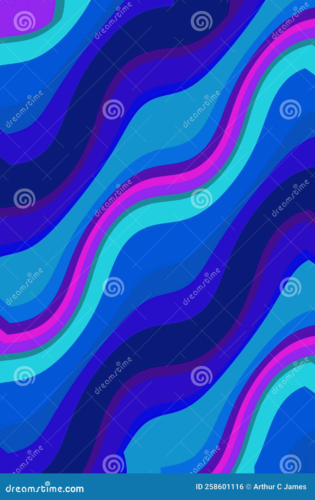 Abstract and Contemporary Digital Art Multi-coloured Waves Pattern ...