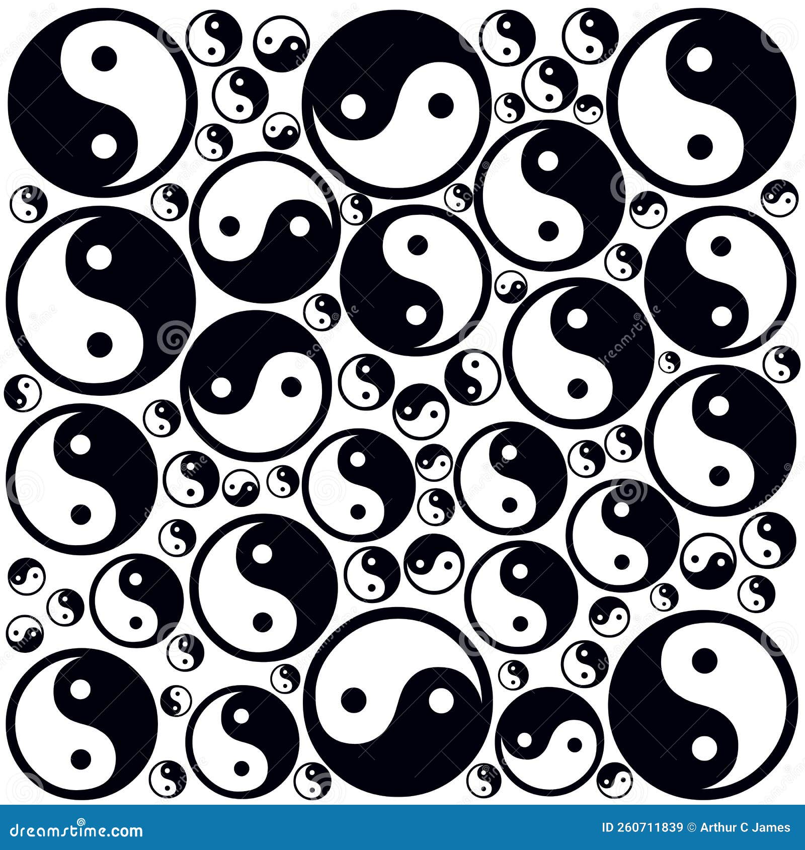 Abstract and Contemporary Digital Art Yin Yang Pattern Design Stock ...