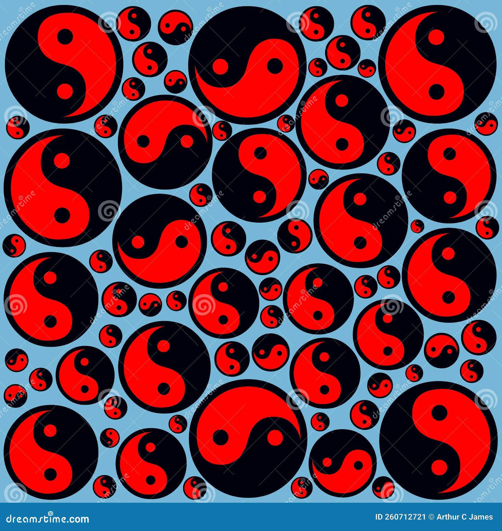 Abstract and Contemporary Digital Art Yin Yang Pattern Design Stock ...