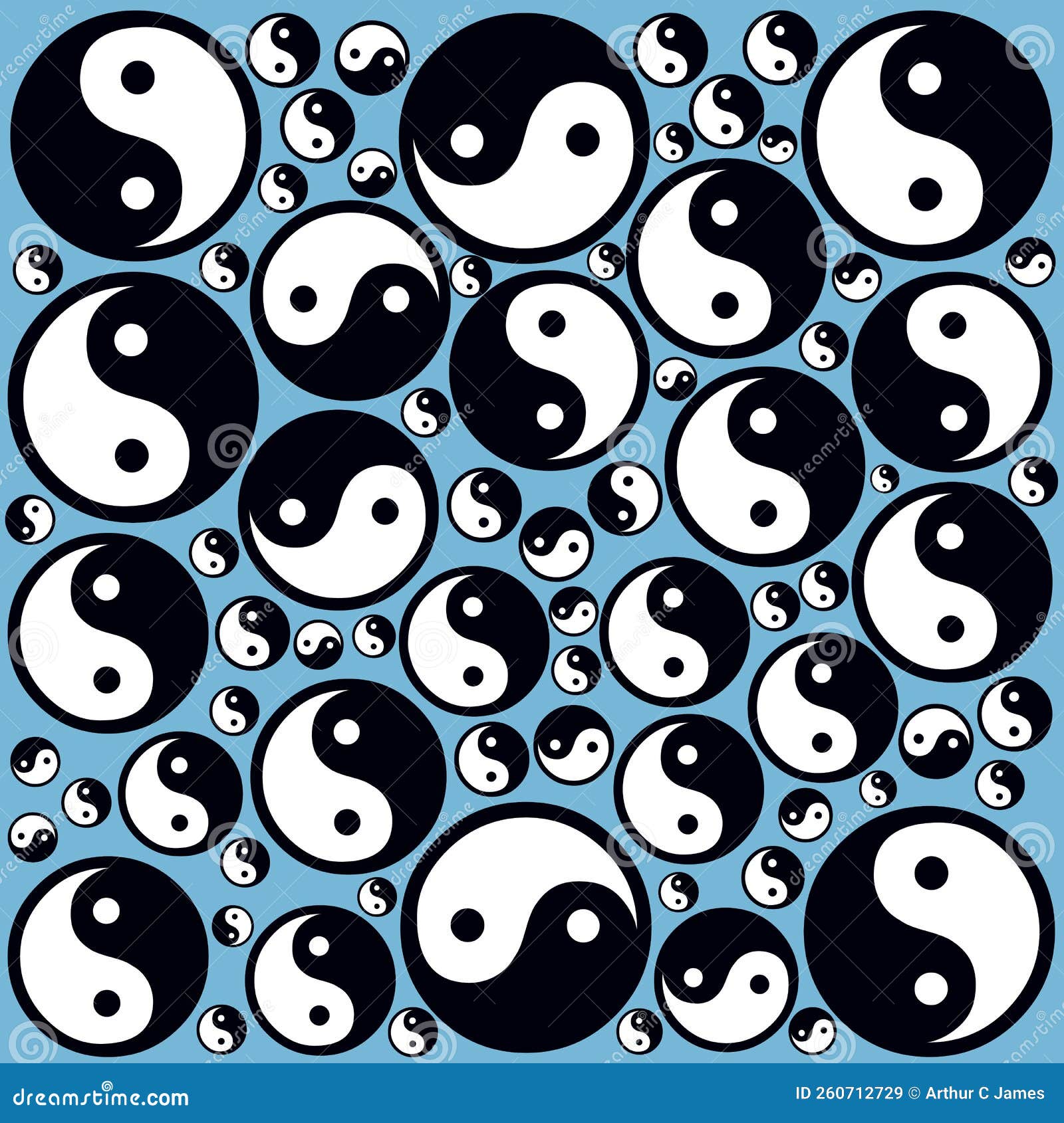 Abstract and Contemporary Digital Art Yin Yang Pattern Design Stock ...