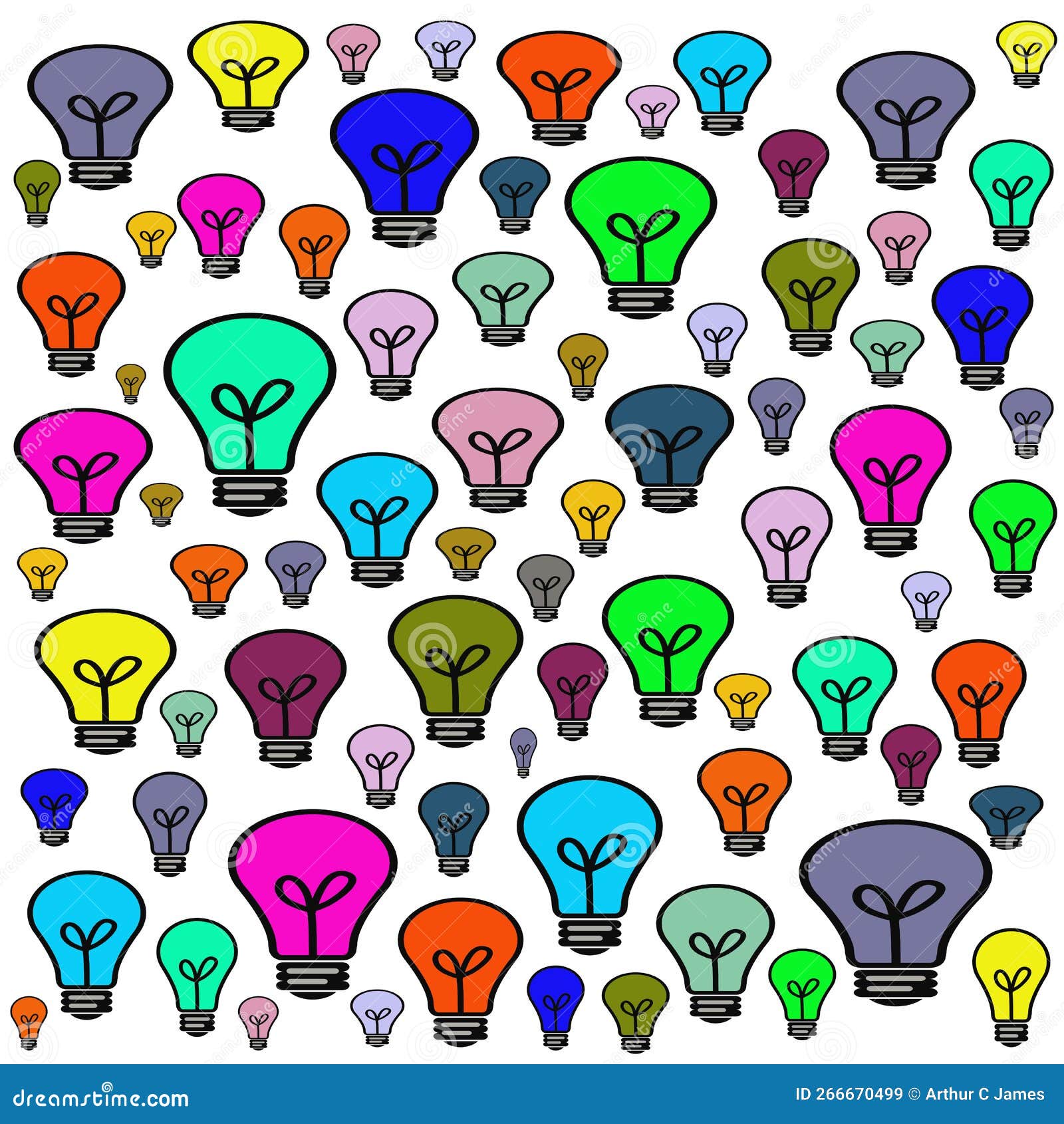 Abstract and Contemporary Digital Art Light Bulb Pattern Design Stock ...