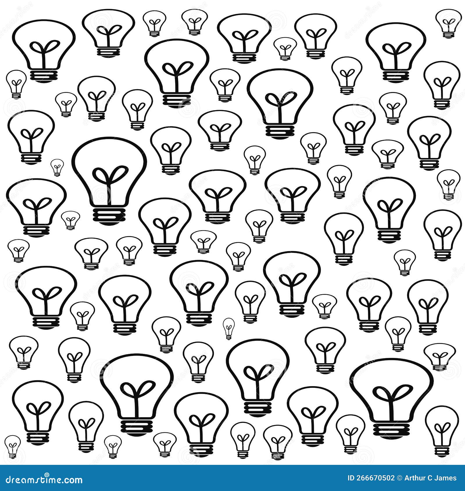 Abstract and Contemporary Digital Art Light Bulb Pattern Design Stock ...