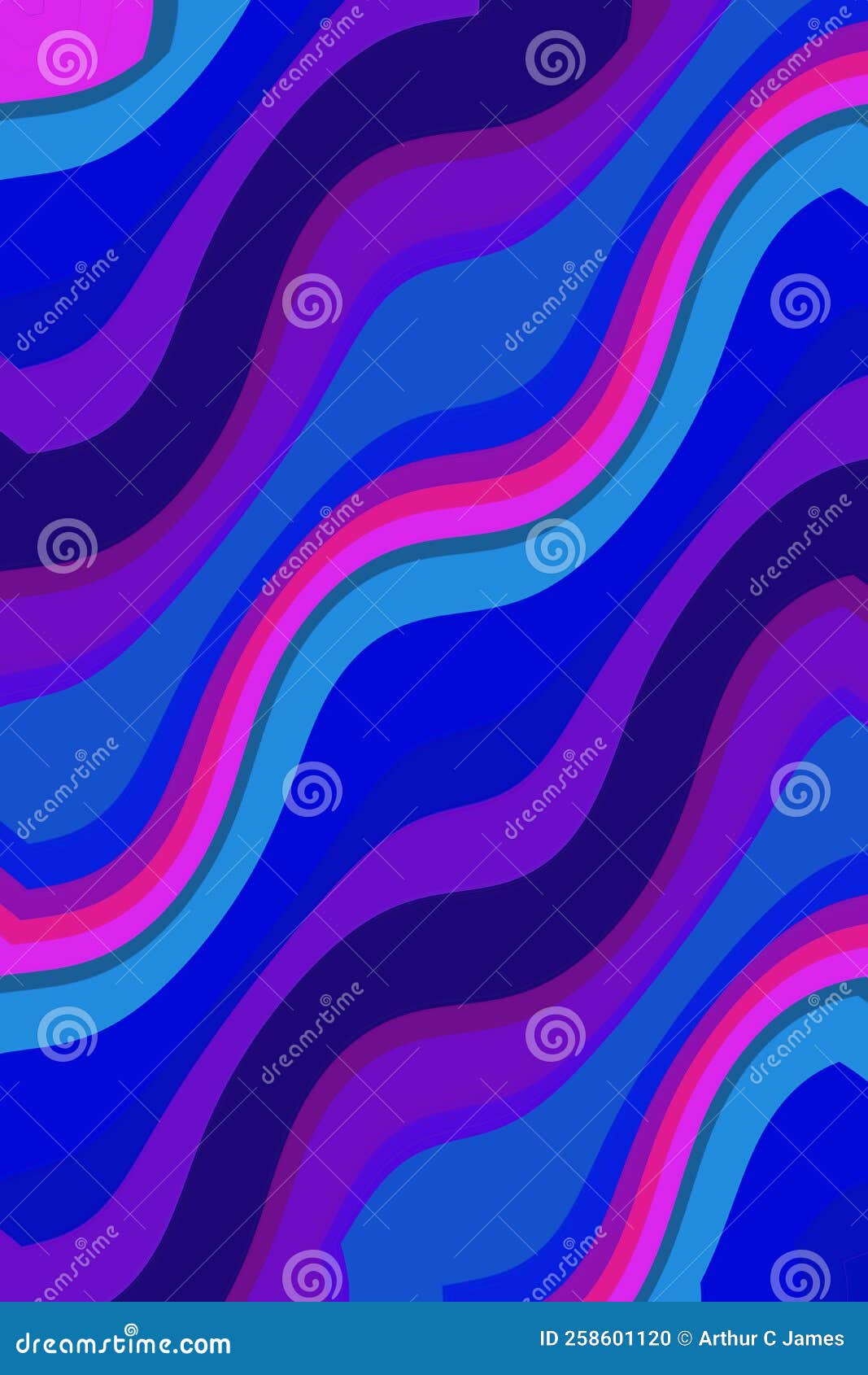 Abstract and Contemporary Digital Art Multi-coloured Waves Pattern ...