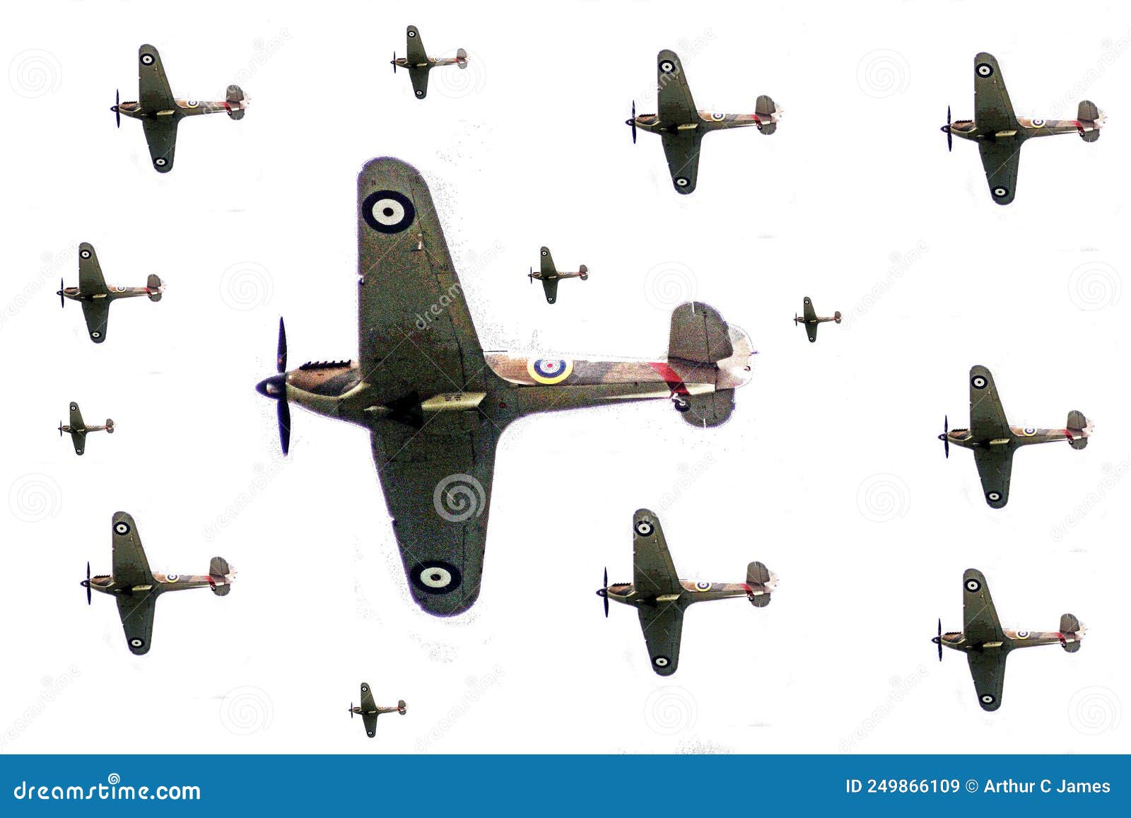 Abstract and Contemporary WW2 British Fighter Planes Scene Stock ...