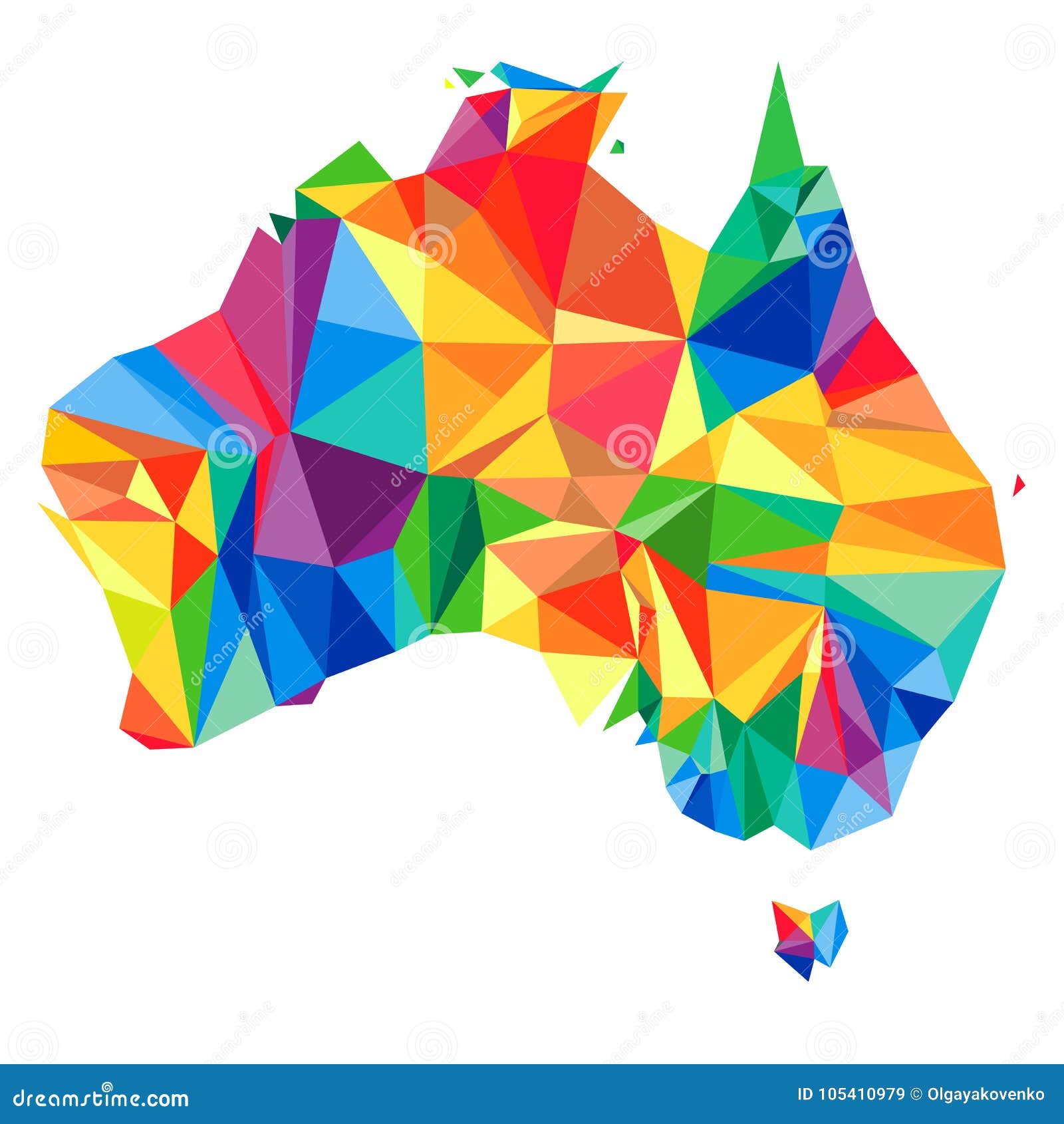 Abstract Continent of Australia from Triangles. Origami Style Stock ...