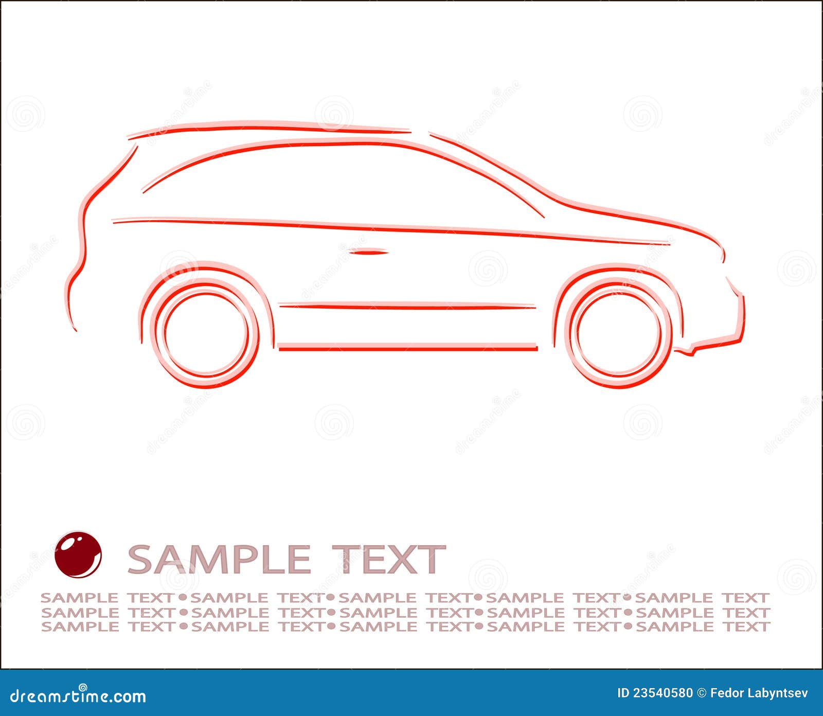 Abstract contour of car stock vector. Illustration of mirror - 23540580