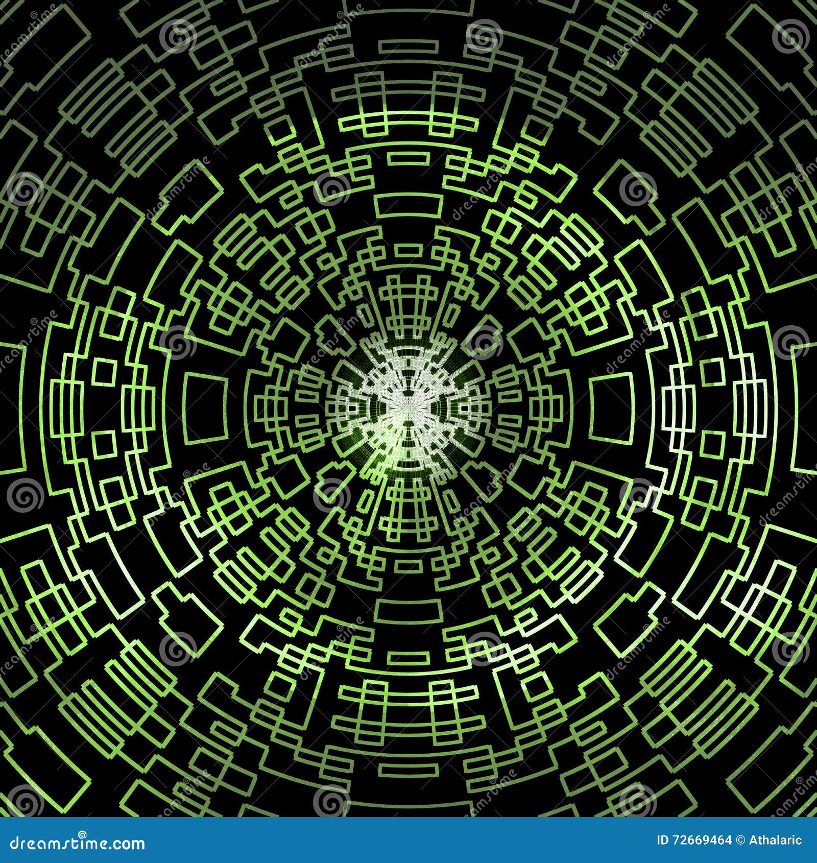 Abstract Contour Green Digital Square Design Stock Illustration ...