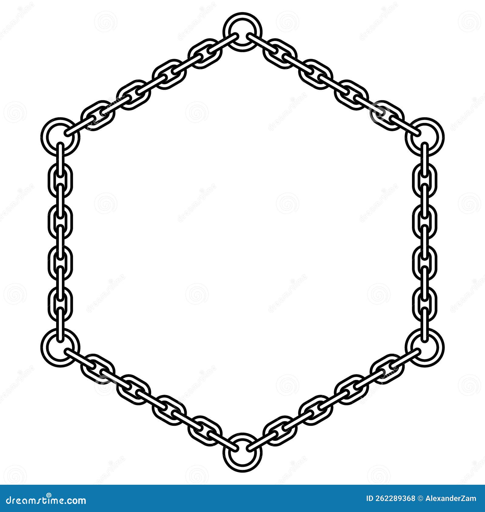 Abstract Contour Hexagon Chain Stock Vector - Illustration of bond ...