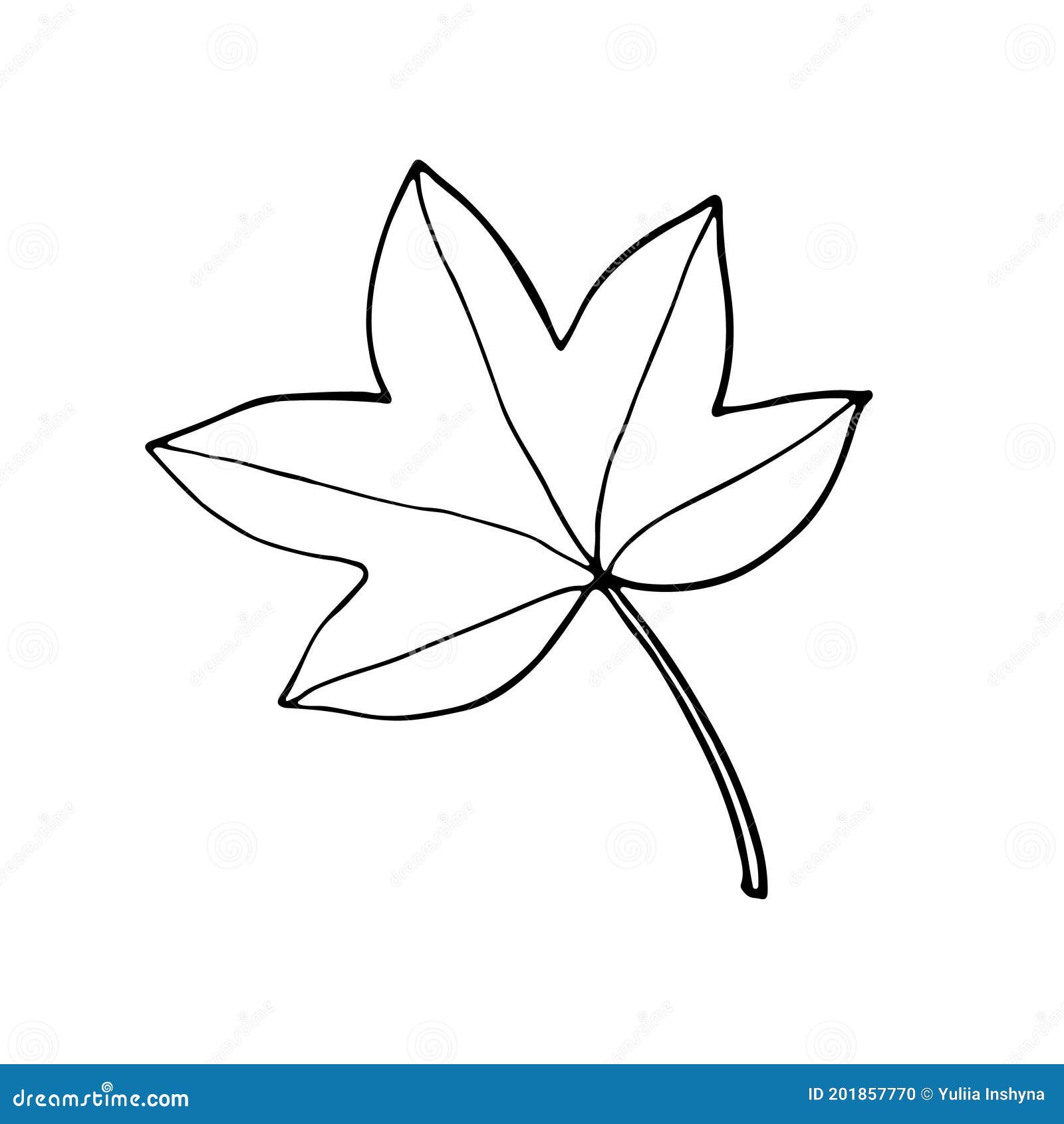 Abstract Contour Leaf Isolated Stock Vector - Illustration of blossom ...