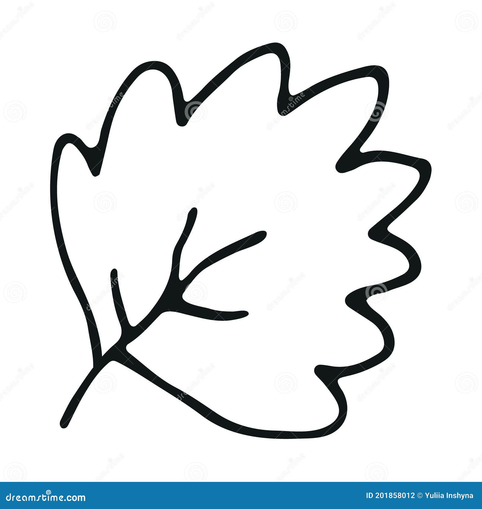 Abstract Contour Leaf Isolated Stock Vector - Illustration of botanical ...