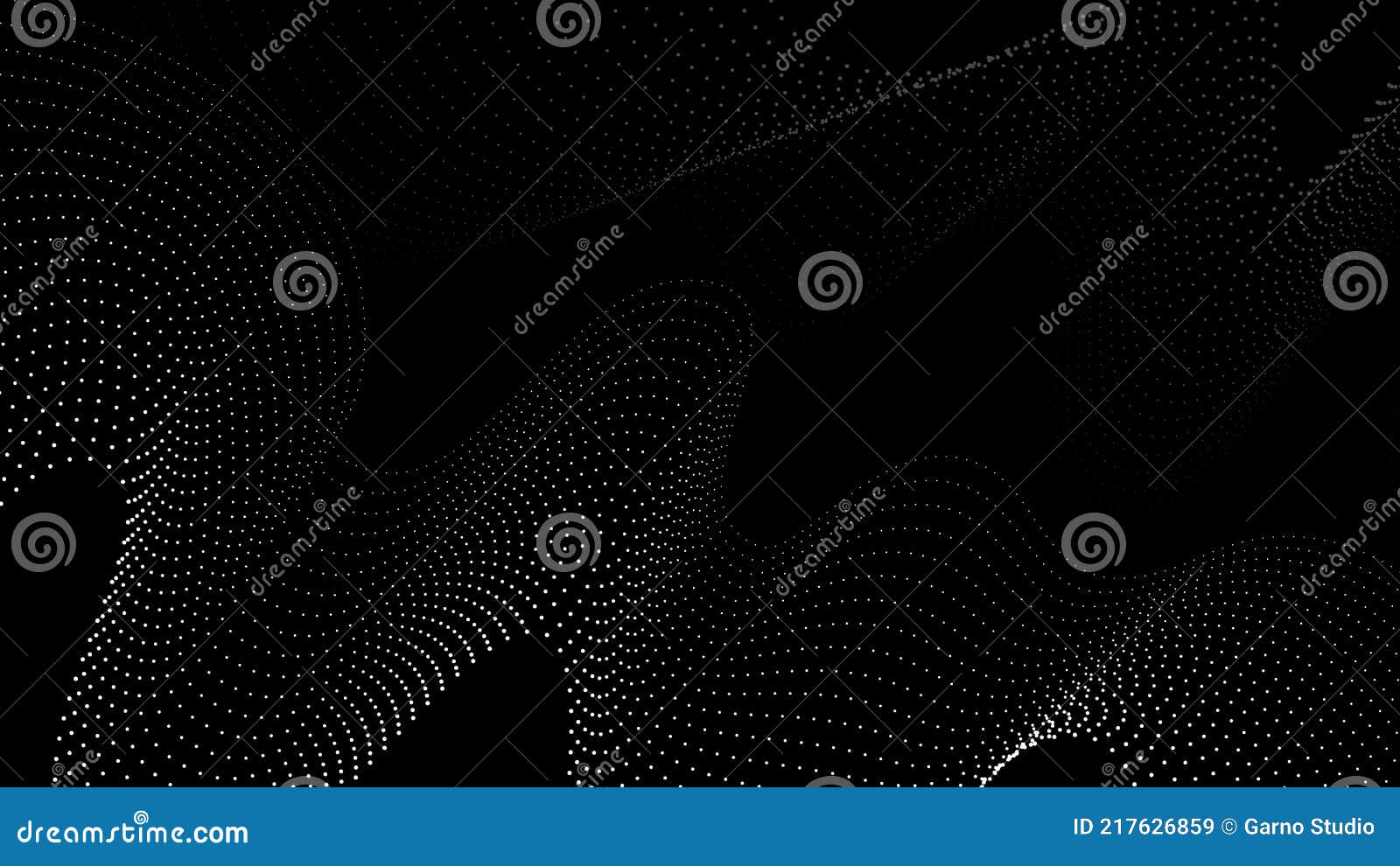 Abstract Contour Wave White 3D Waves on Black Background Stock Vector ...