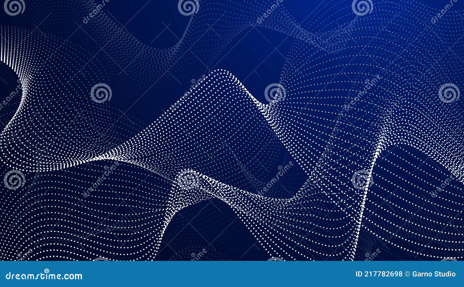 Abstract Contour Wave White Line on Blue Background Stock Vector ...