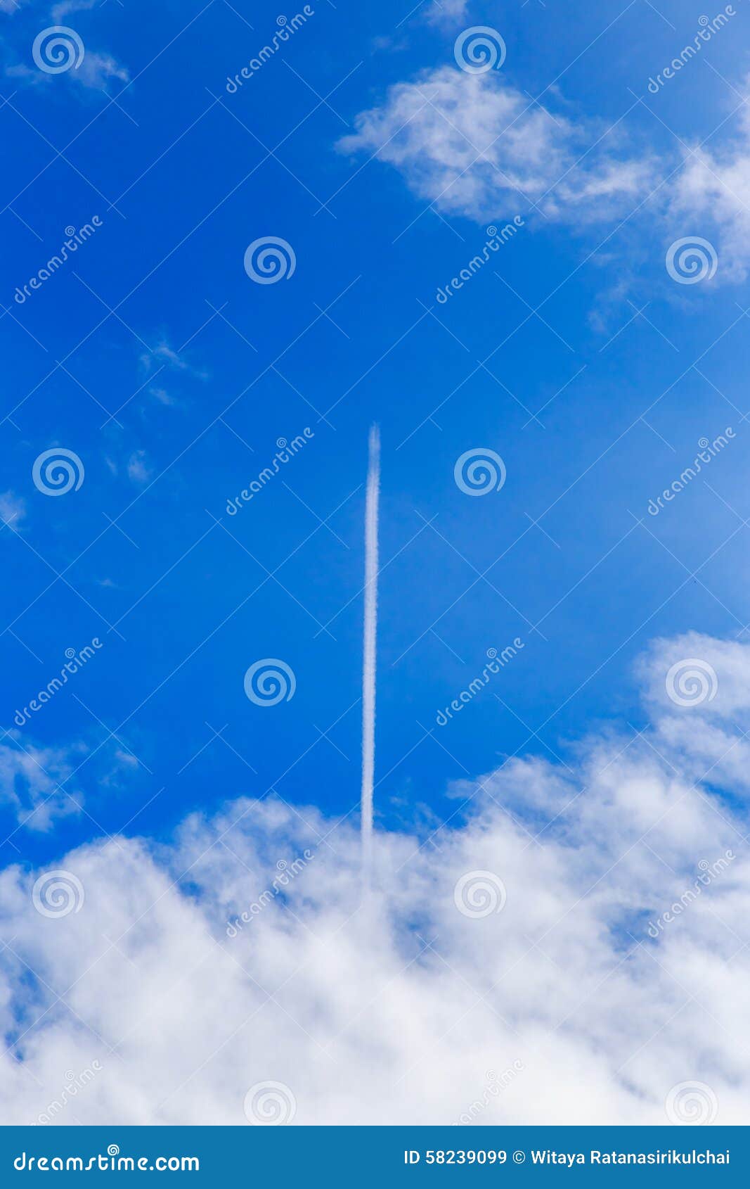 Abstract Contrail Cloud on the Blue Sky Stock Image - Image of blue ...