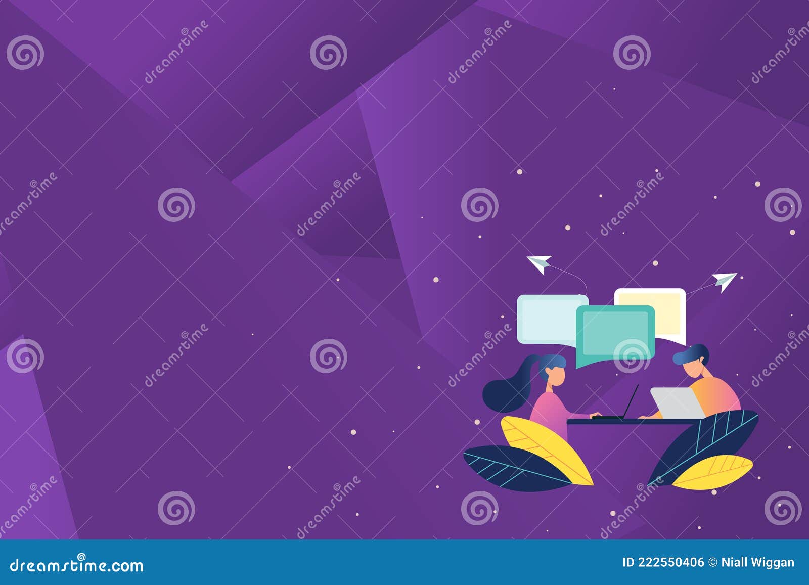 Abstract Conversation Interview, Global Connectivity Concept ...