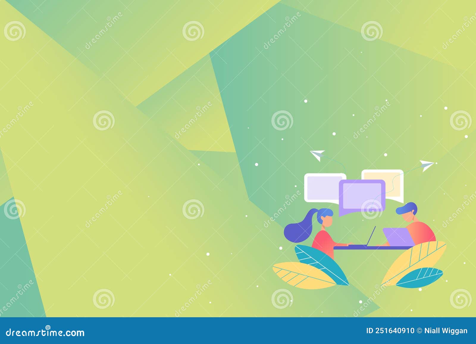 Abstract Conversation Interview, Global Connectivity Concept ...