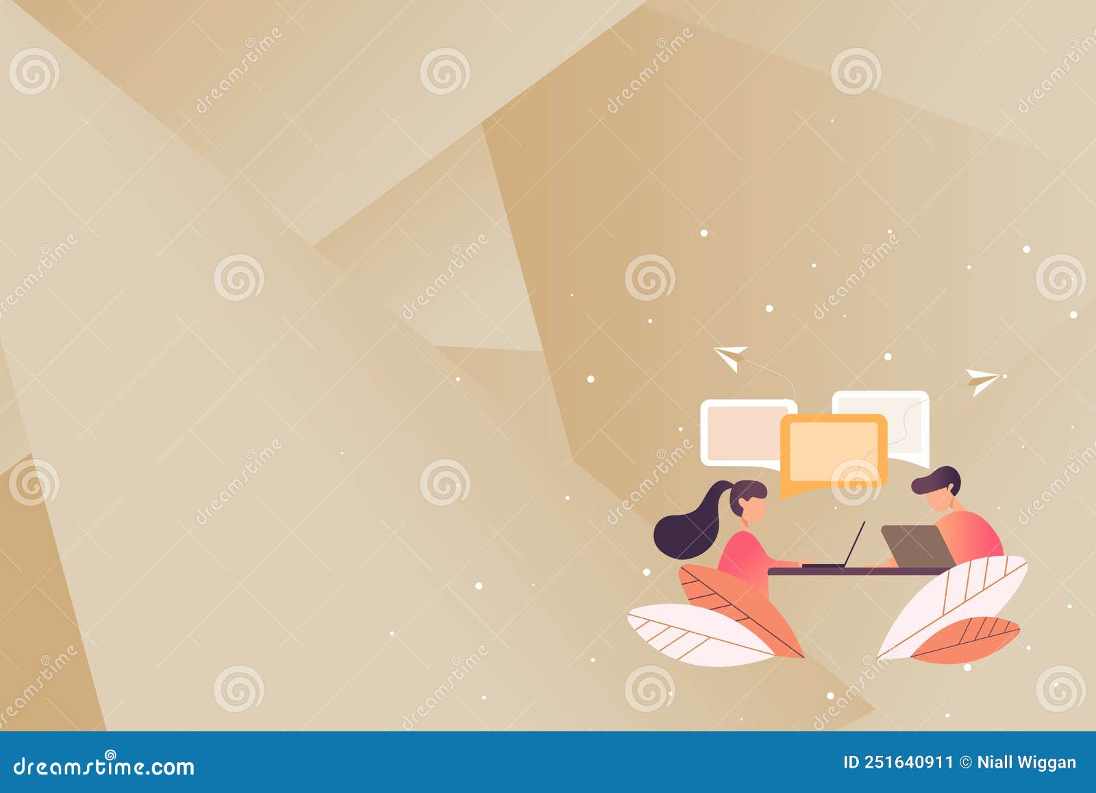 Abstract Conversation Interview, Global Connectivity Concept ...