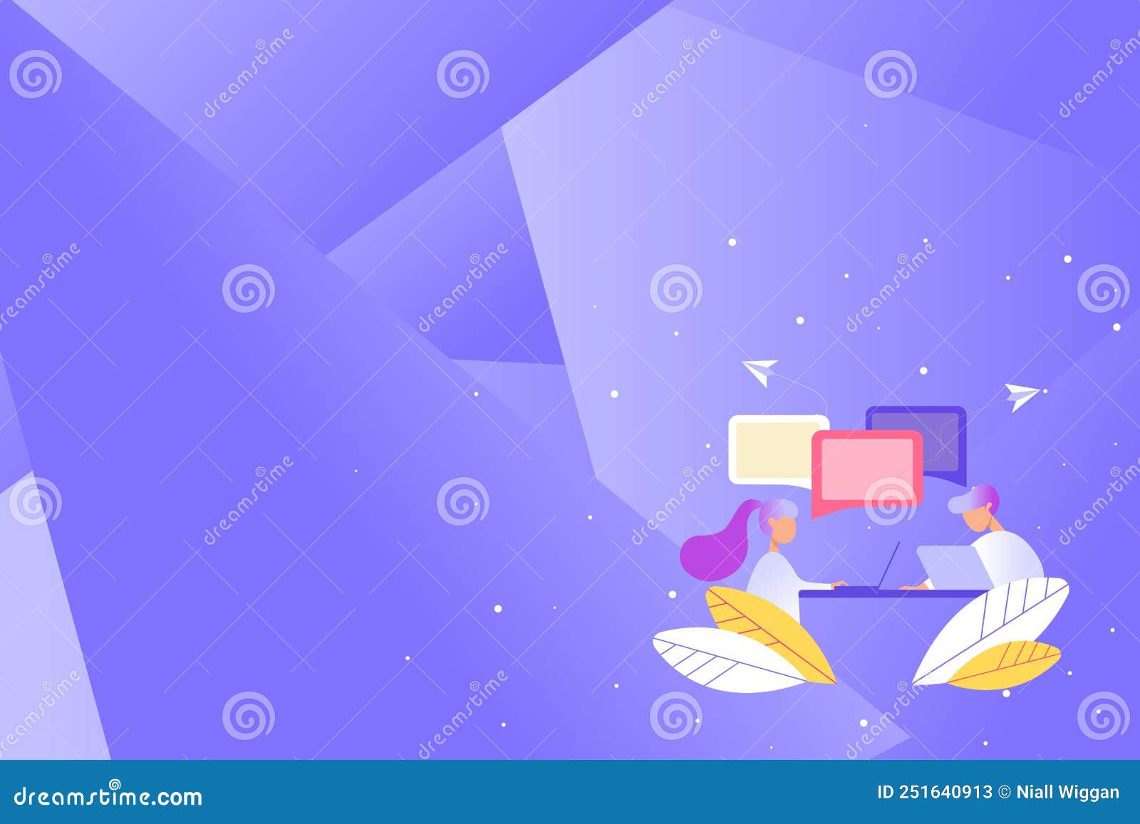 Abstract Conversation Interview, Global Connectivity Concept ...