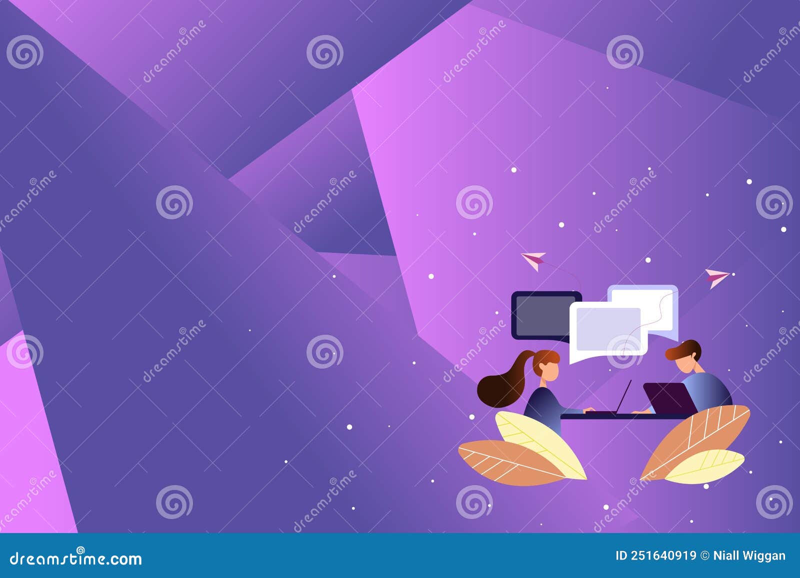 Abstract Conversation Interview, Global Connectivity Concept ...