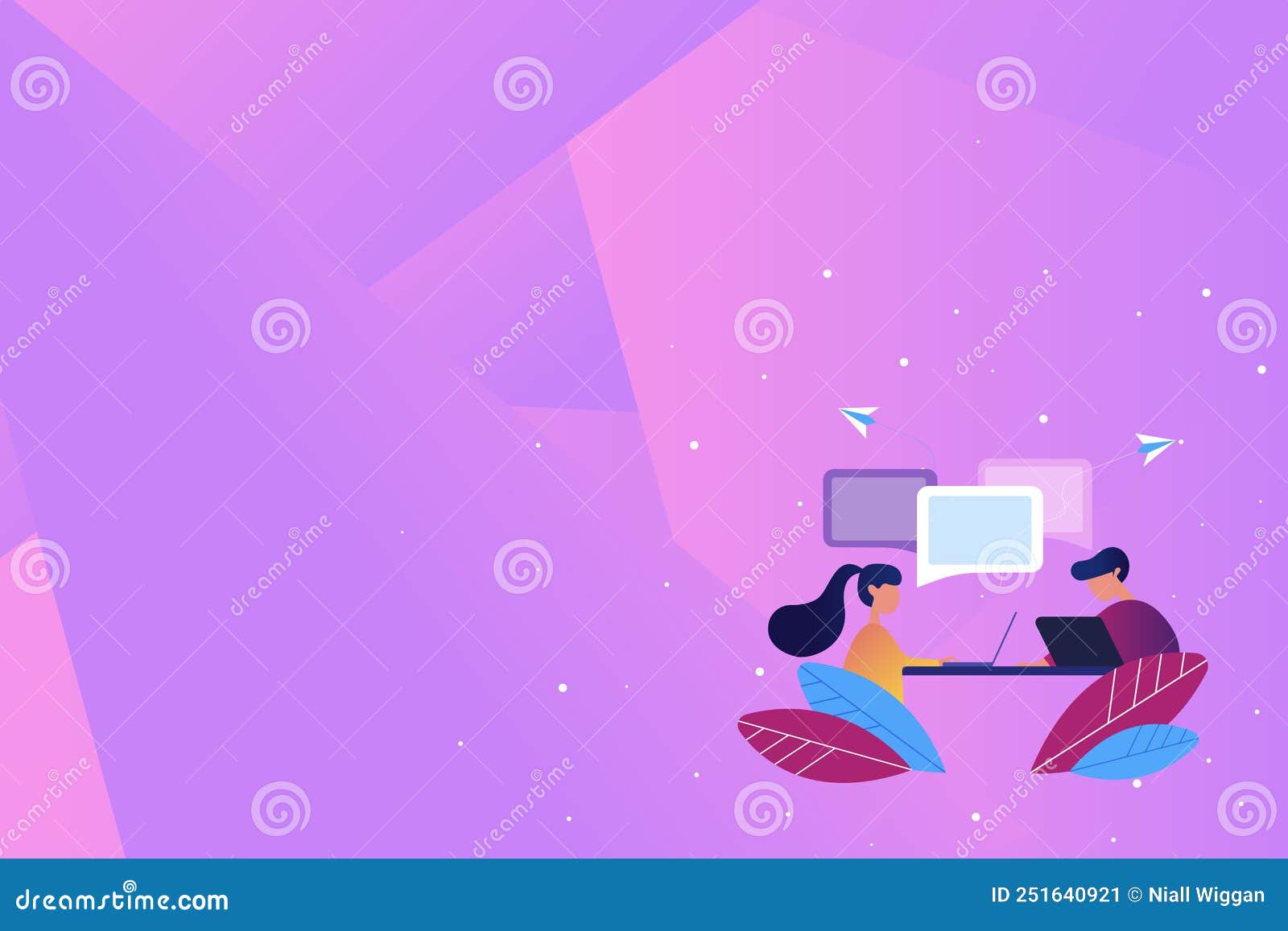 Abstract Conversation Interview, Global Connectivity Concept ...