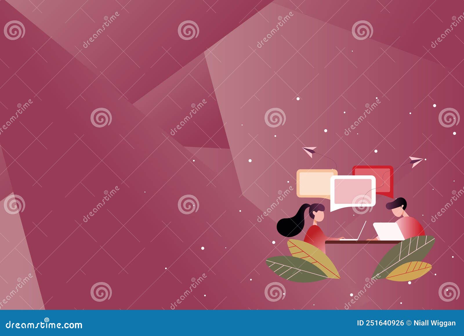 Abstract Conversation Interview, Global Connectivity Concept ...