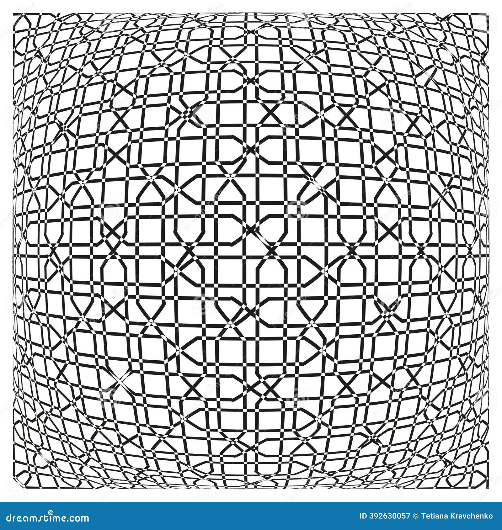 Geometric Distortion Circles Set, Futuristic Style Wave Element Collection, Wavy Curve Design ...