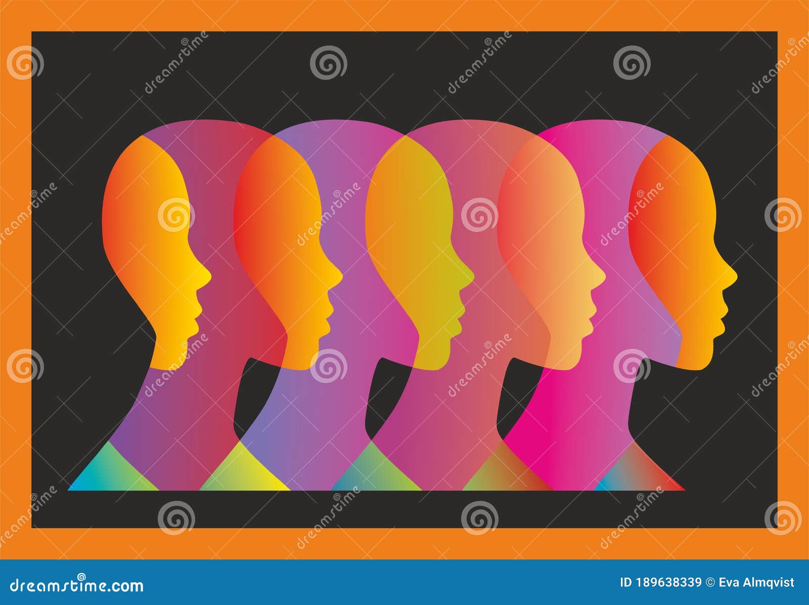 Abstract Cool Colorful Profiles. Vector Illustration Stock Vector ...