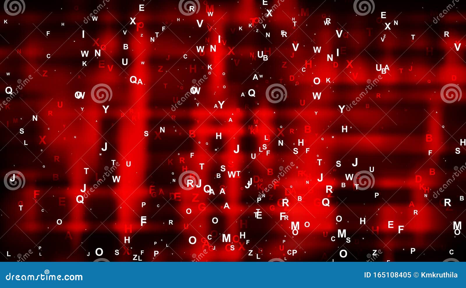 Abstract Cool Red Scattered Alphabet Letters Background Vector ...
