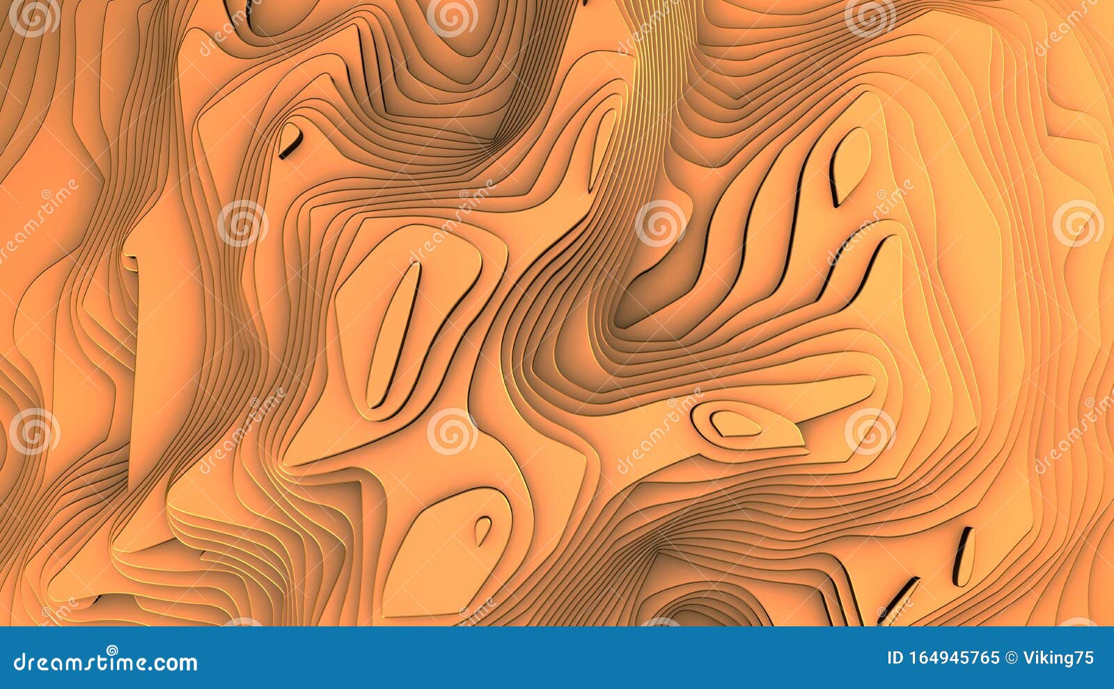 Abstract Copper 3d Topography Map Background, Stock Illustration ...