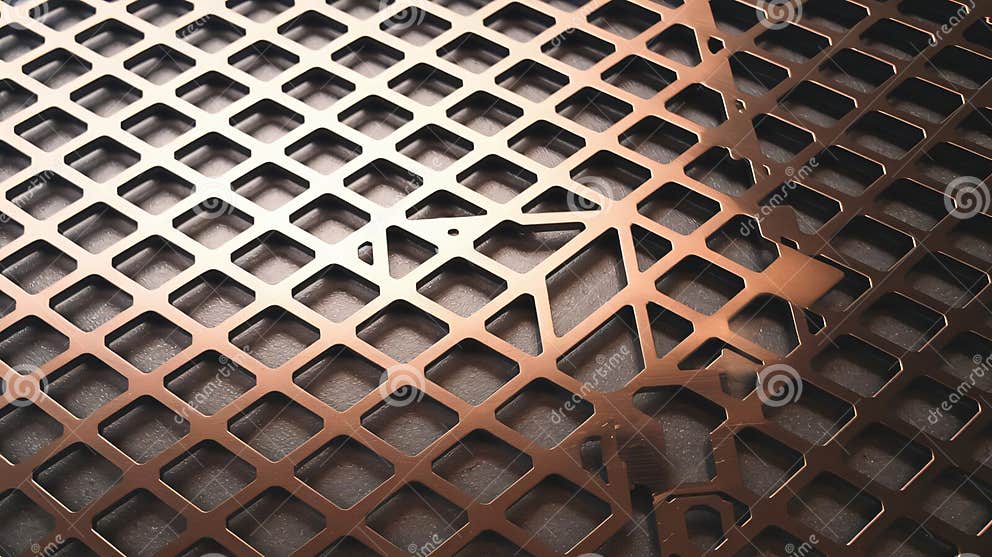 Abstract Copper Metal Grid Pattern Background Good Resolution Stock ...