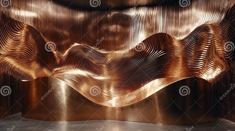 Abstract Copper Texture Background with Wavy, Flowing Swirls, and ...