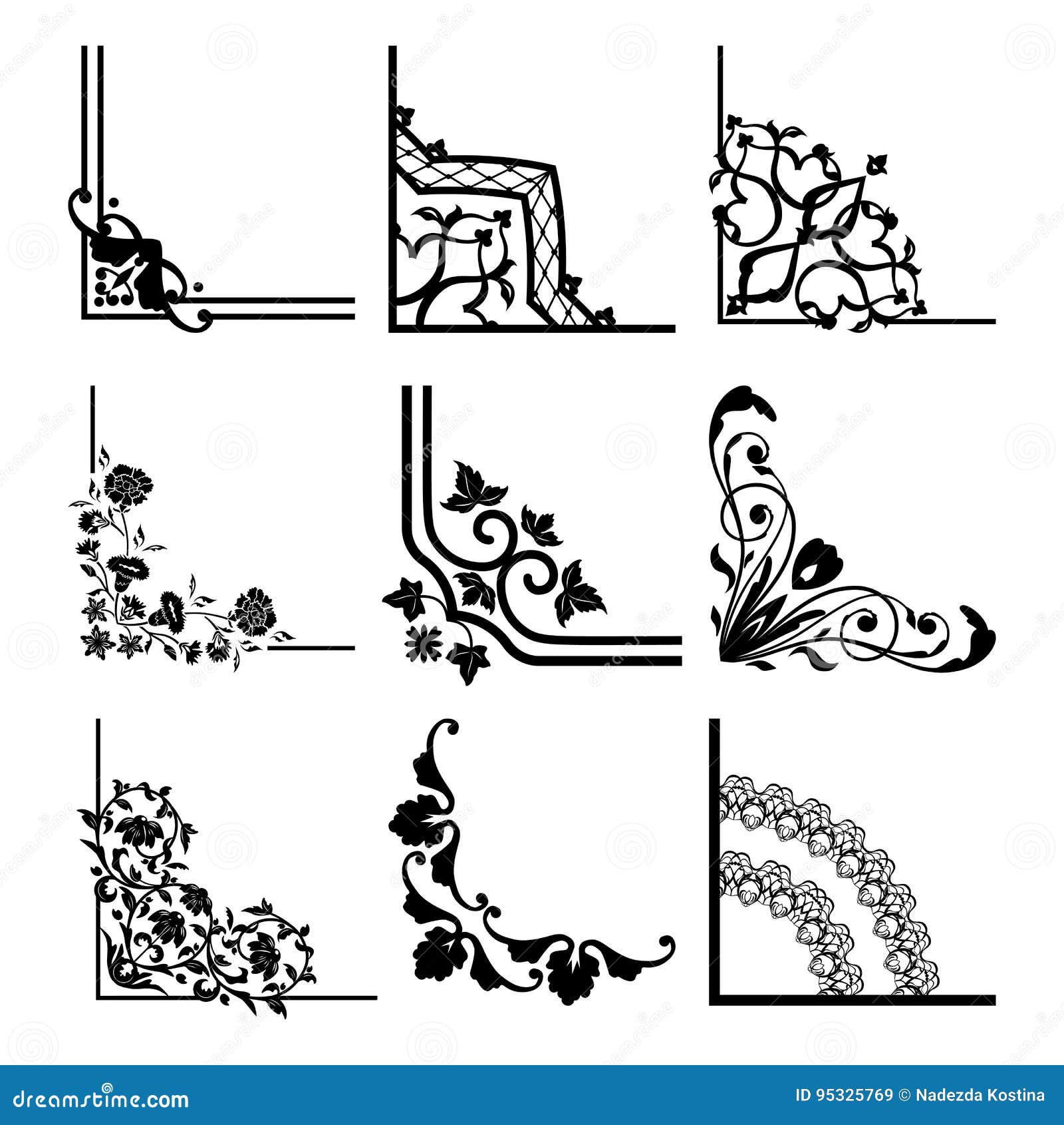 Abstract Corner Pattern stock vector. Illustration of frame - 95325769