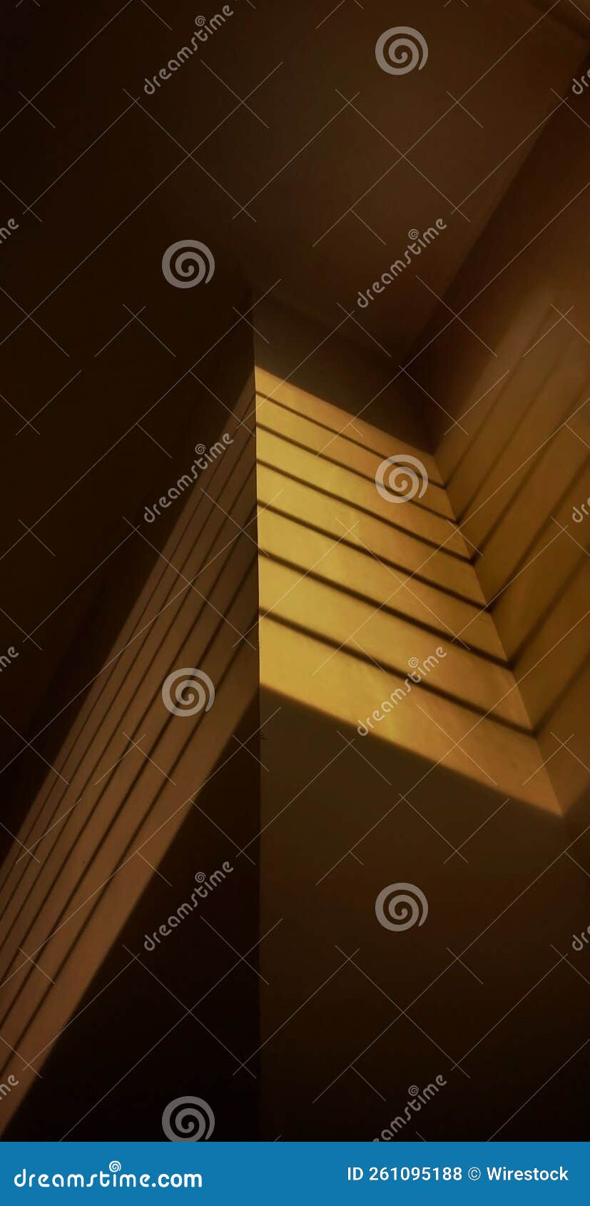 Abstract Corner of a Wall with the Reflection of Light Stock Photo ...