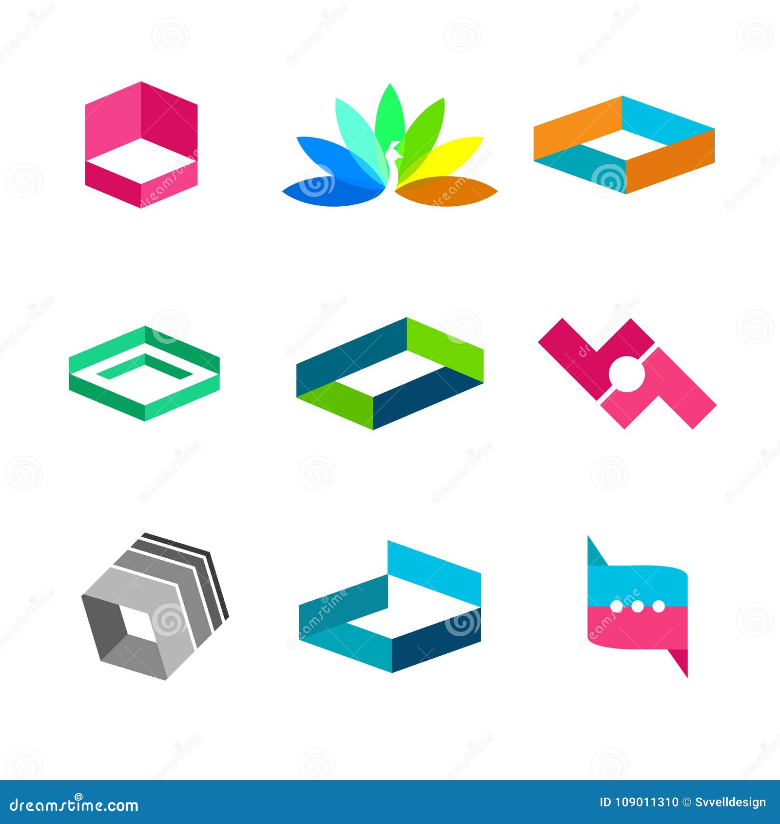 Abstract Corporate Icon Symbol Graphic Design Set Stock Vector ...