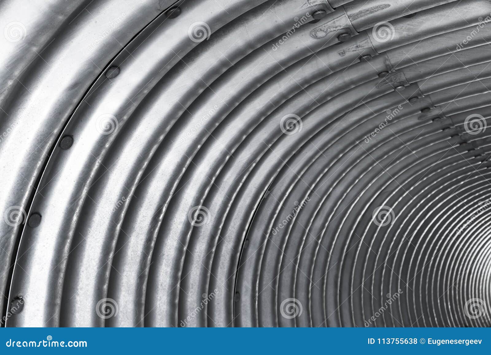 Corrugated Steel Wall, Tunnel Pattern Stock Photo - Image of background ...