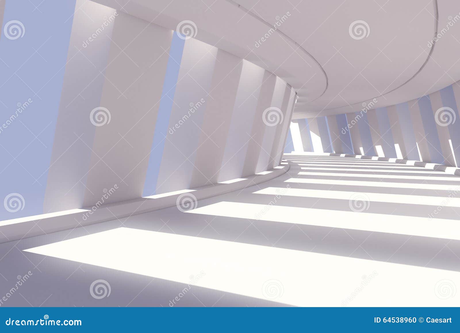 Abstract Corridor Interior. 3d Render Illustration Stock Illustration ...