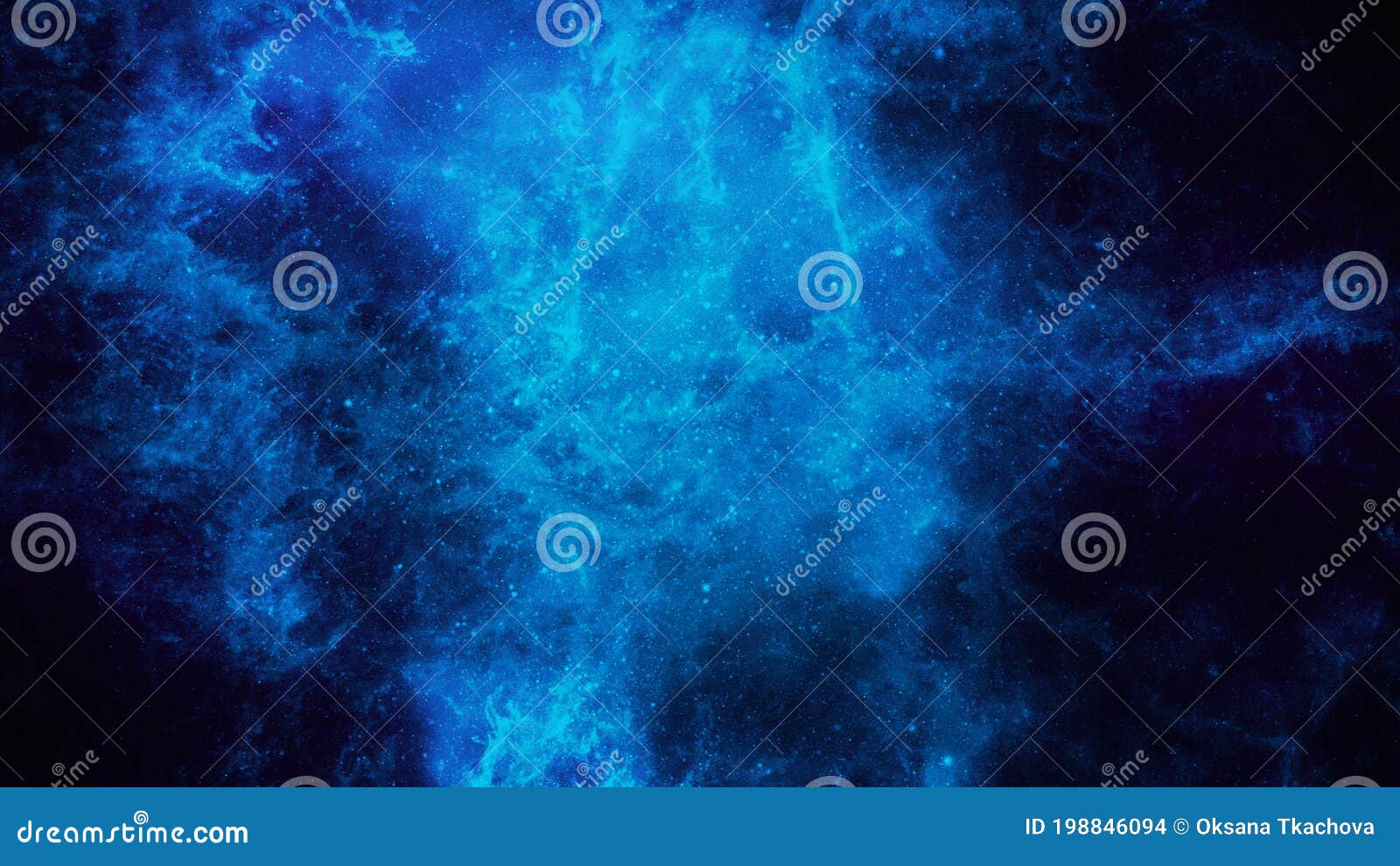 Abstract Cosmic Blue Background with Stars and Nebulae Stock Photo ...