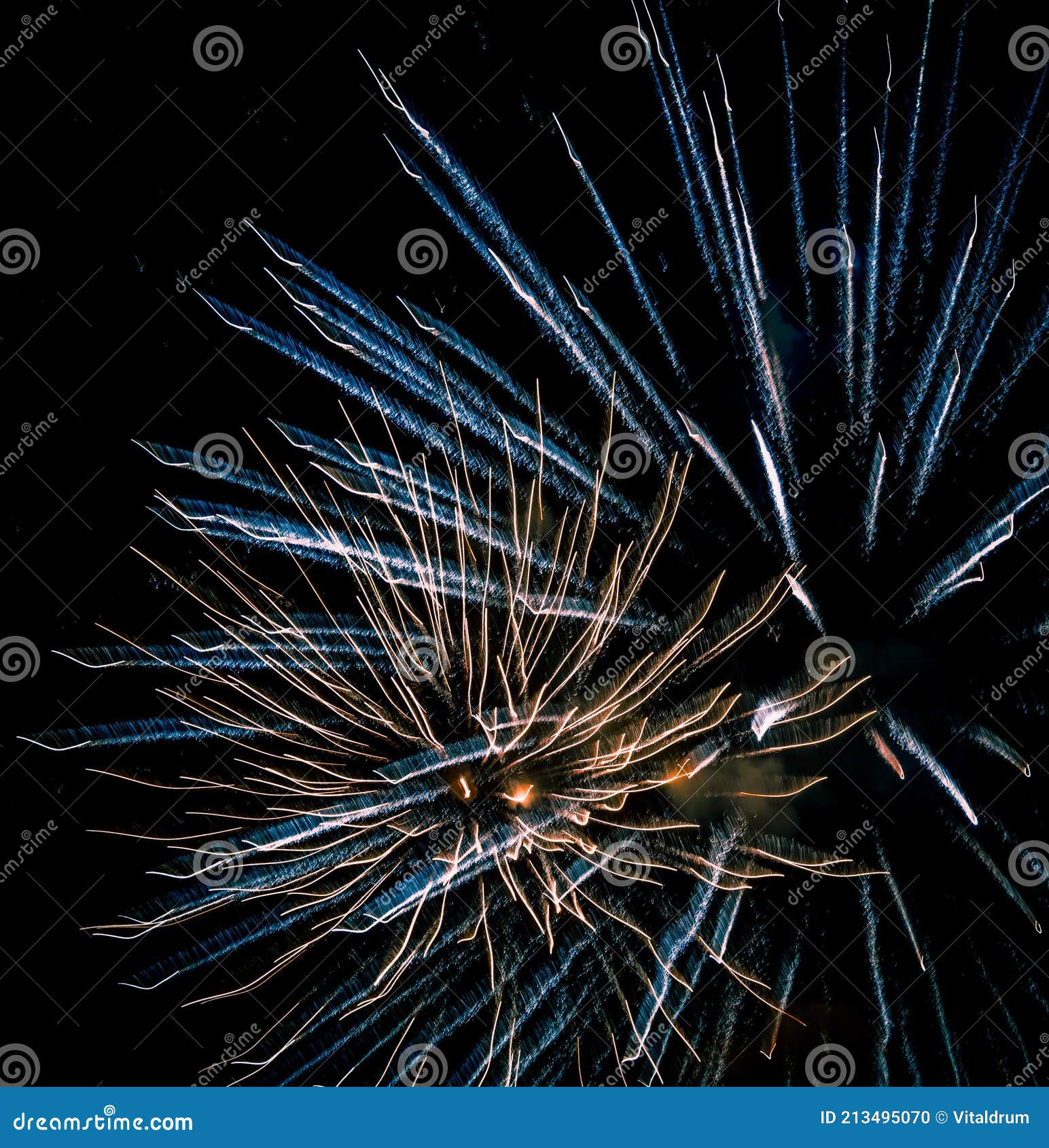 Abstract Cosmic Colorful Fire Work Explosion, Blast on Dark Background ...