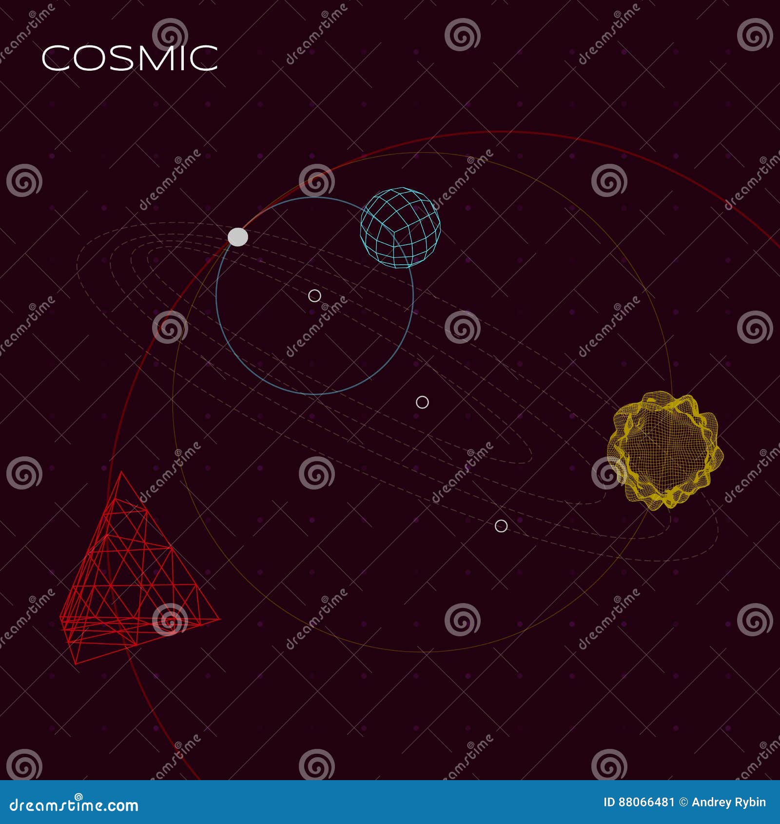 Abstract Cosmic Composition Stock Vector - Illustration of grid ...