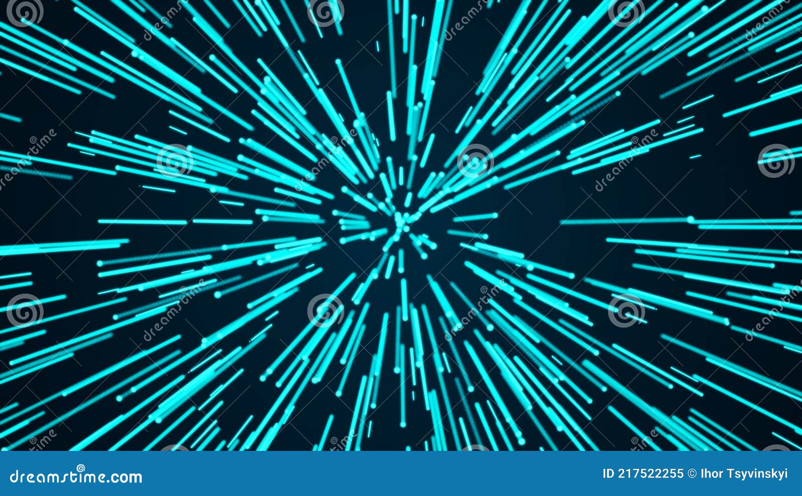 Abstract Cosmic Explosion. the Movement of Neon Glowing Beams. Hyper ...