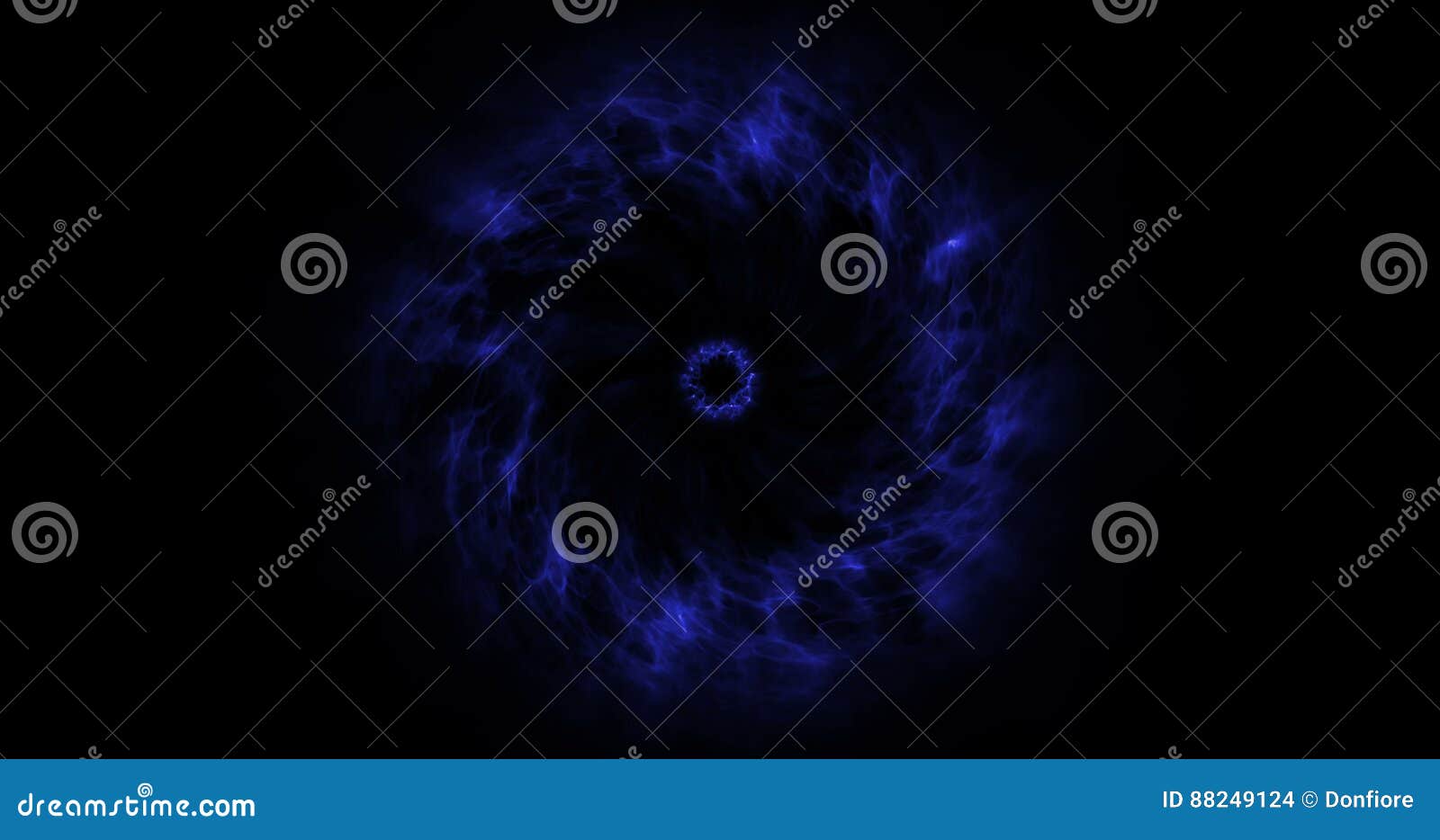Abstract Cosmic Explosion Shockwave Blue Energy on Black Background ...