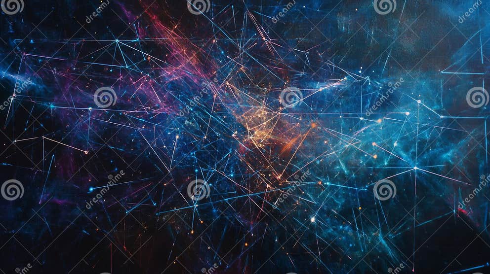 Abstract Cosmic Network with Interconnected Stars and Lines Stock ...