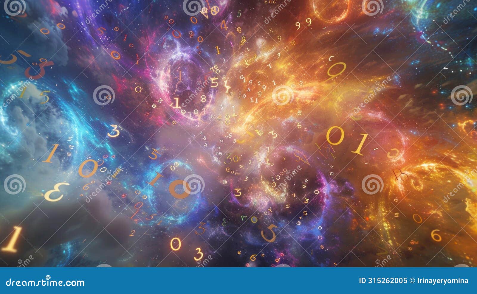 Abstract Cosmic Numerology Concept Art Stock Image - Image of universe ...