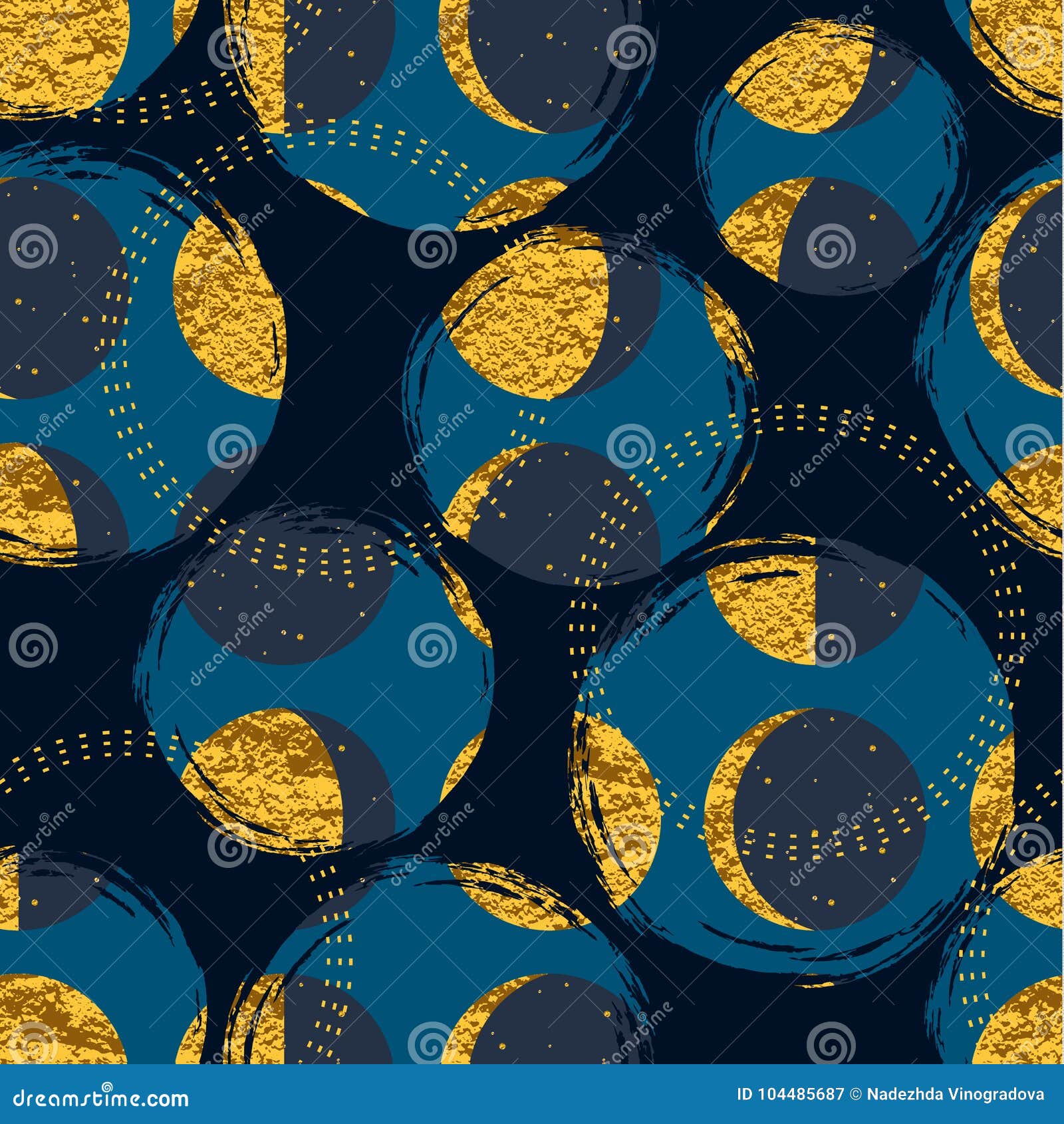 Abstract Cosmic Seamless Pattern. Trendy Hand Drawn Texture, Glitter ...