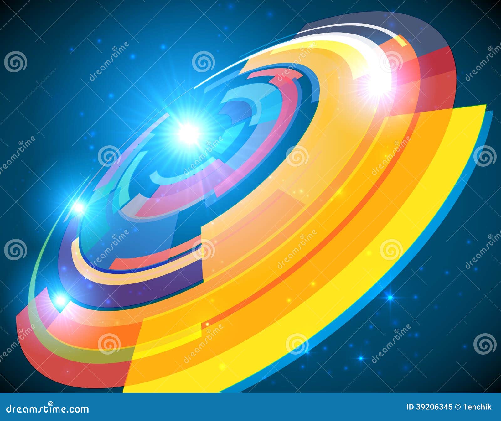 Abstract Cosmic Shining Colorful Circle Frame Stock Vector ...