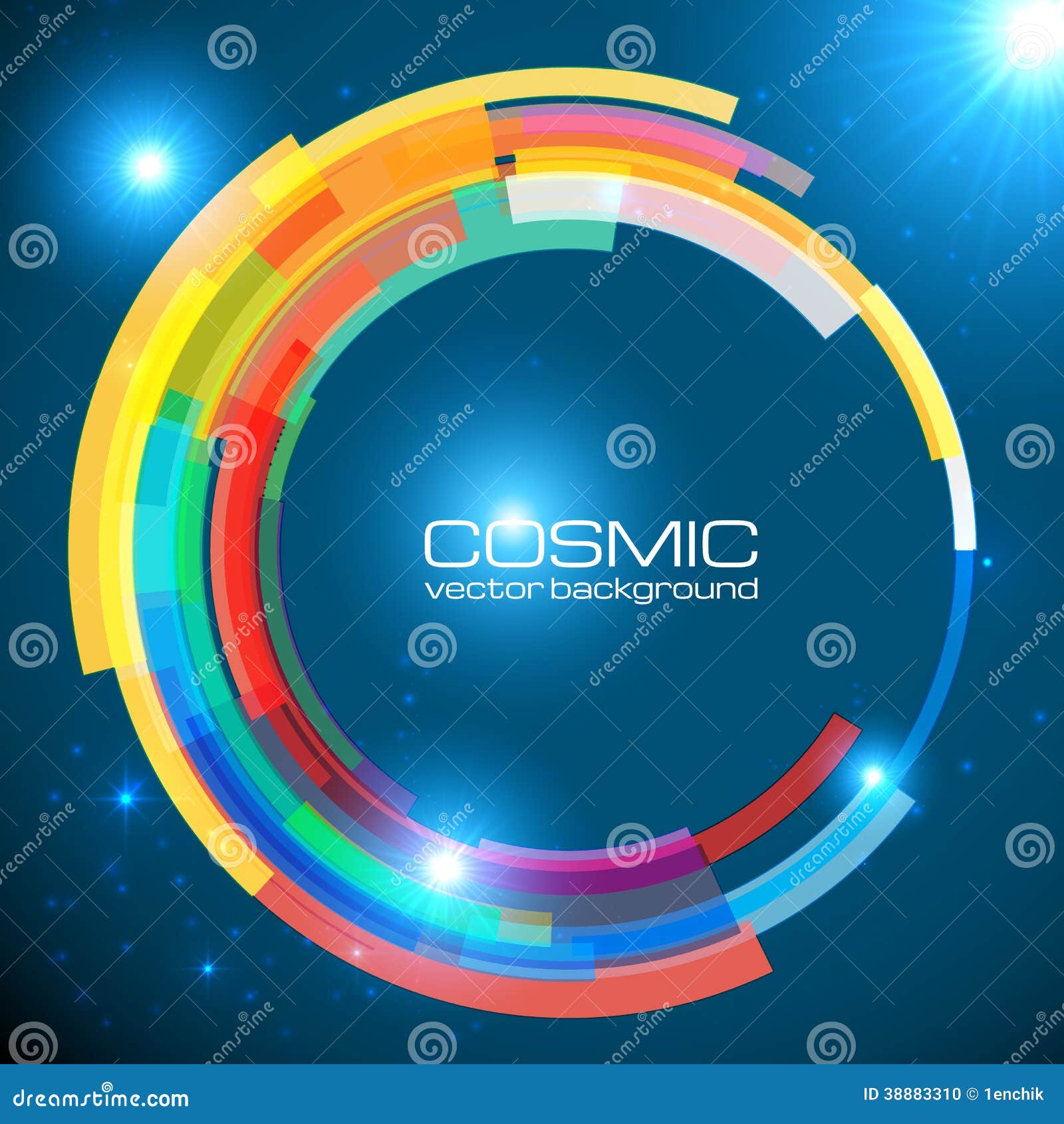 Abstract Cosmic Shining Colorful Vector Circle Stock Vector ...