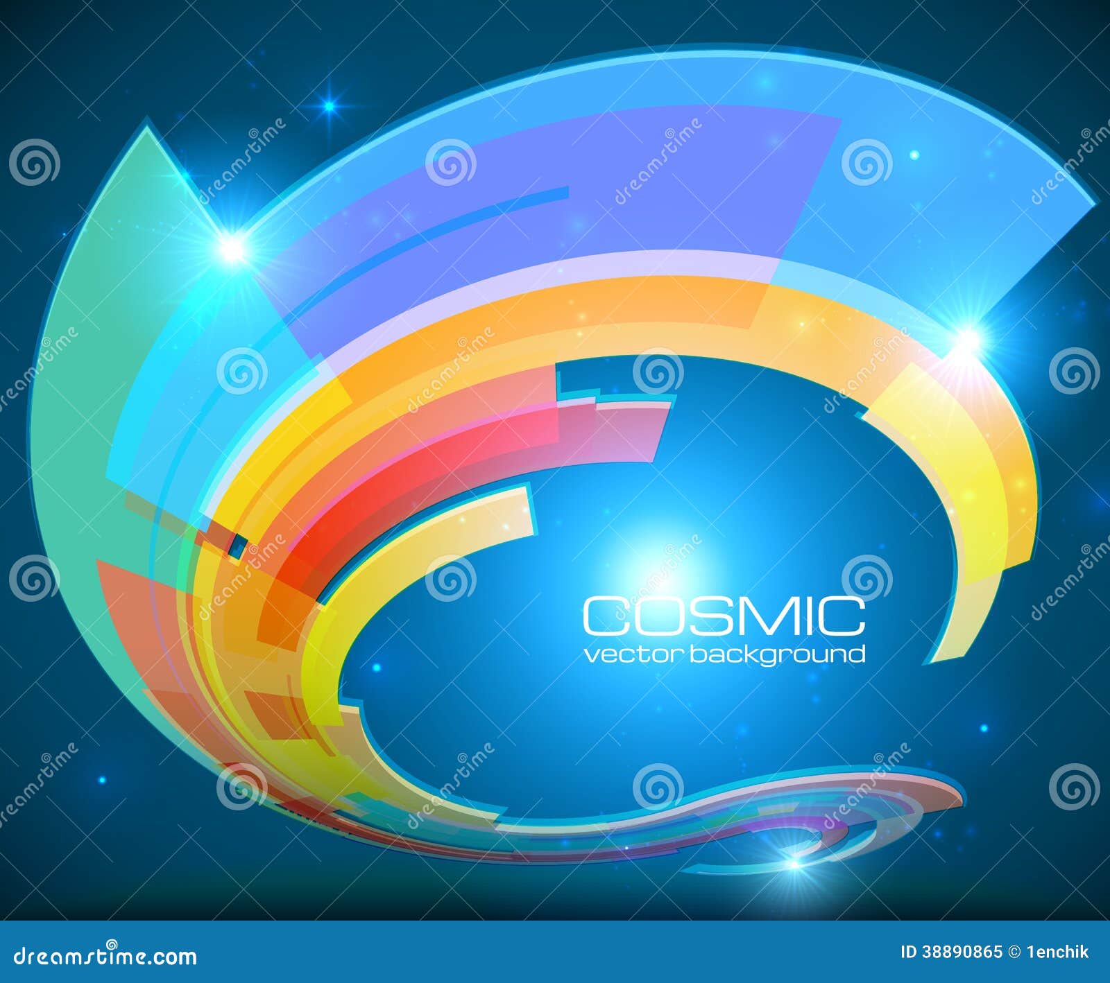 Abstract Cosmic Shining Colorful Vector Circle Stock Vector ...
