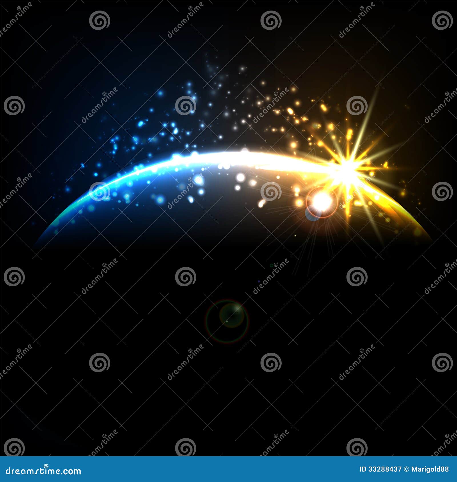 Abstract Cosmic Visualization With Glowing Blue And Orange Particles ...