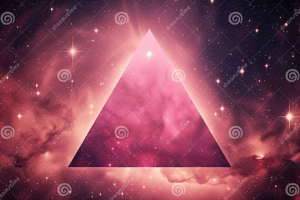 Abstract Cosmic Triangle Against a Star-filled Backdrop, Useful for ...